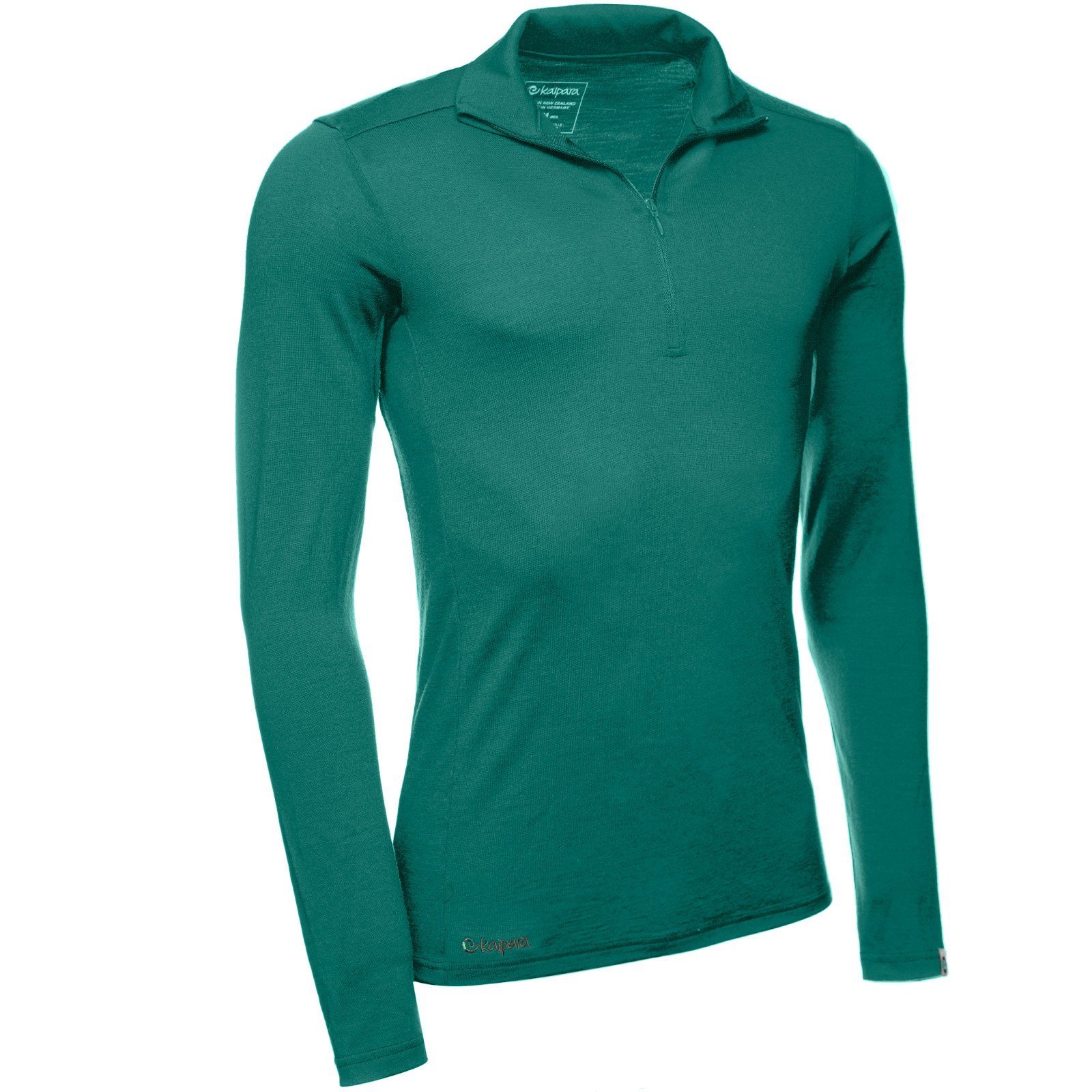 Kaipara Merino Sportswear Langarmshirt Merino Zip Neck Herren Slimfit