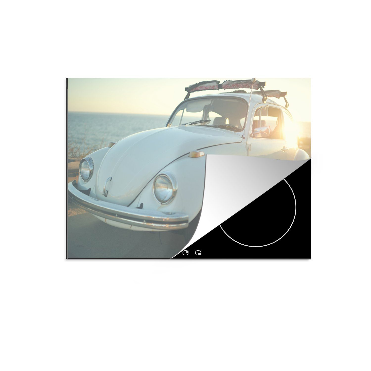 Muchowow Herdblende Abdeckplatte Auto Oldtimer Strand Vinyl 1