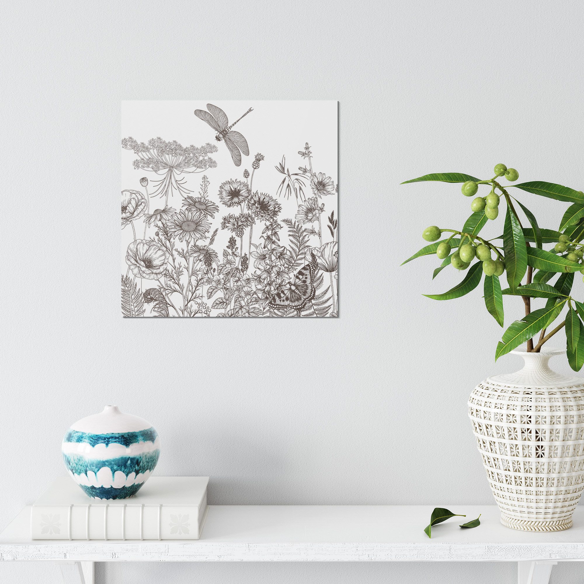 DEQORI Metallbild 'Naturstudie in Tinte', Alu Dibond Bild Aluminium ...