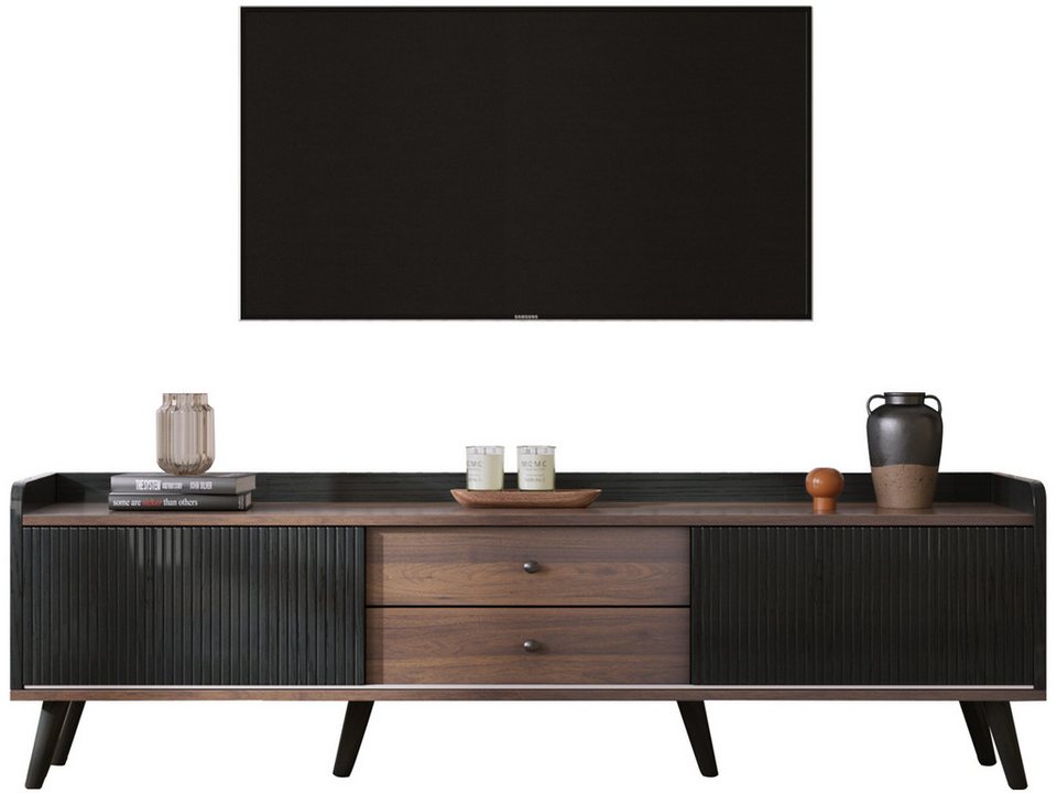 Seedwave Lowboard Stivoller Tv Schrank Tv Lowboard Mit Schiebetüren Und