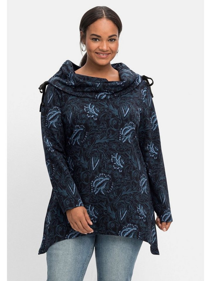 Sheego By Joe Browns Sweatshirt Sweatshirt In Longform Mit Weitem Kragen