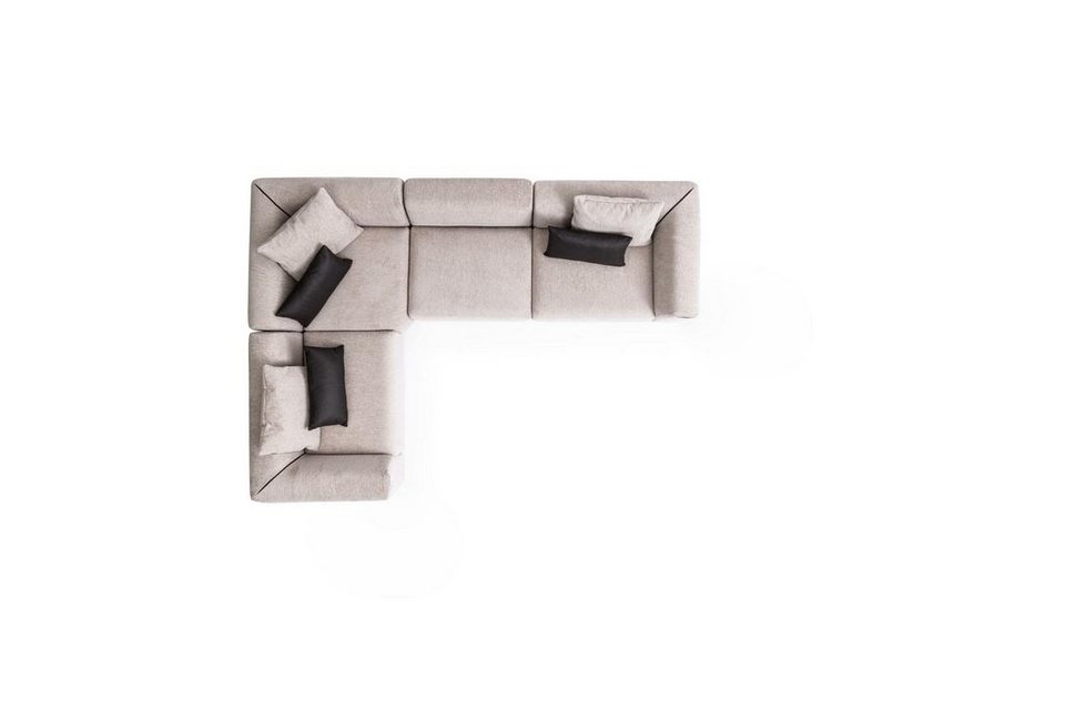 Jvmoebel Ecksofa L Förmiges Sofa Beige Eckcouch Polstersofa Textil Neu