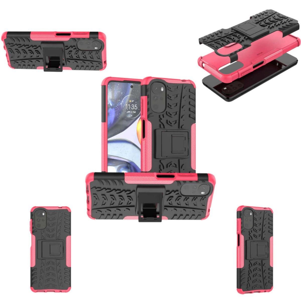Wigento Handyhülle Für Motorola Moto G22 Hybrid Handy Tasche Outdoor