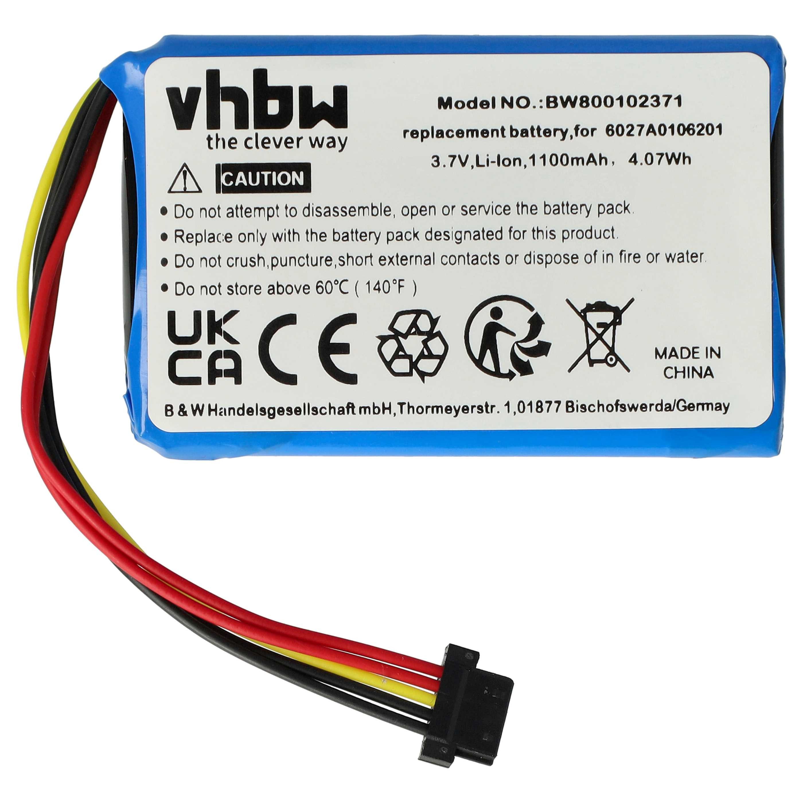 vhbw passend für TomTom XXL 530S, 550S, 550T, 550, 550TM, 540, 540S, 530, Akku Li-Ion 1100 mAh ...
