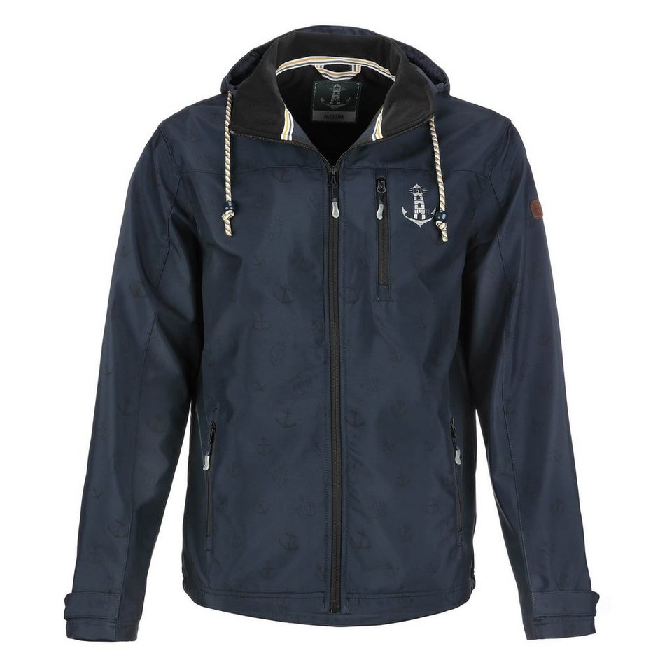 Leitfeuer Winterjacke Herren Jacke Mit Anker Print Maritim Mit