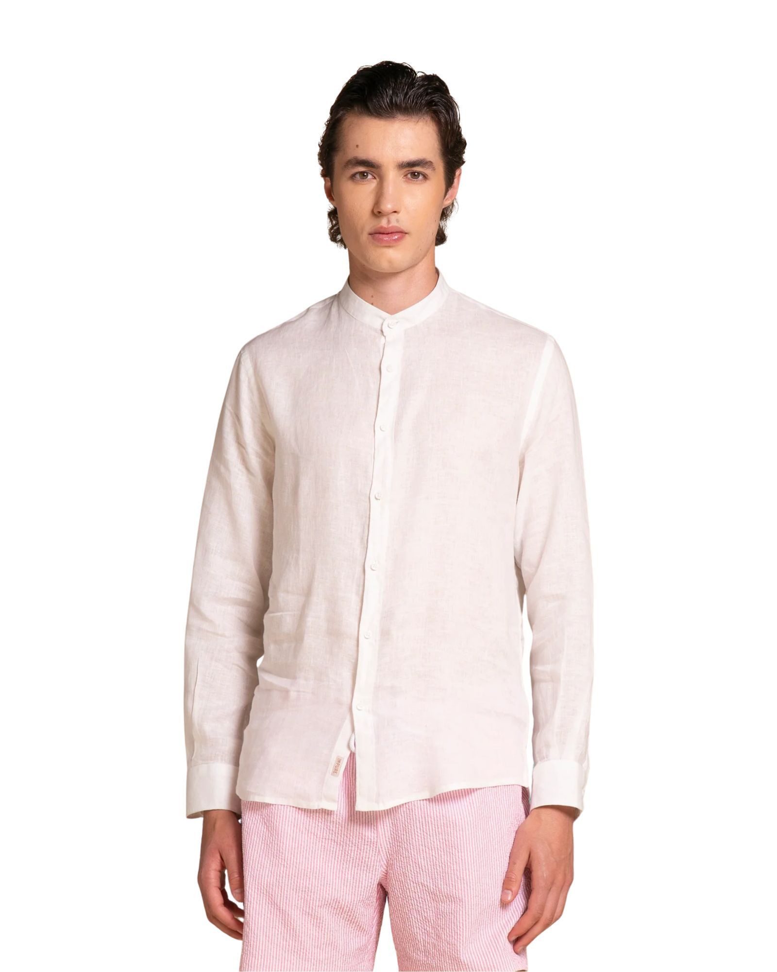 IMPURE Leinenhemd COREANA COLLAR L/S SLIM LINIEN - italienisches Leinen ...