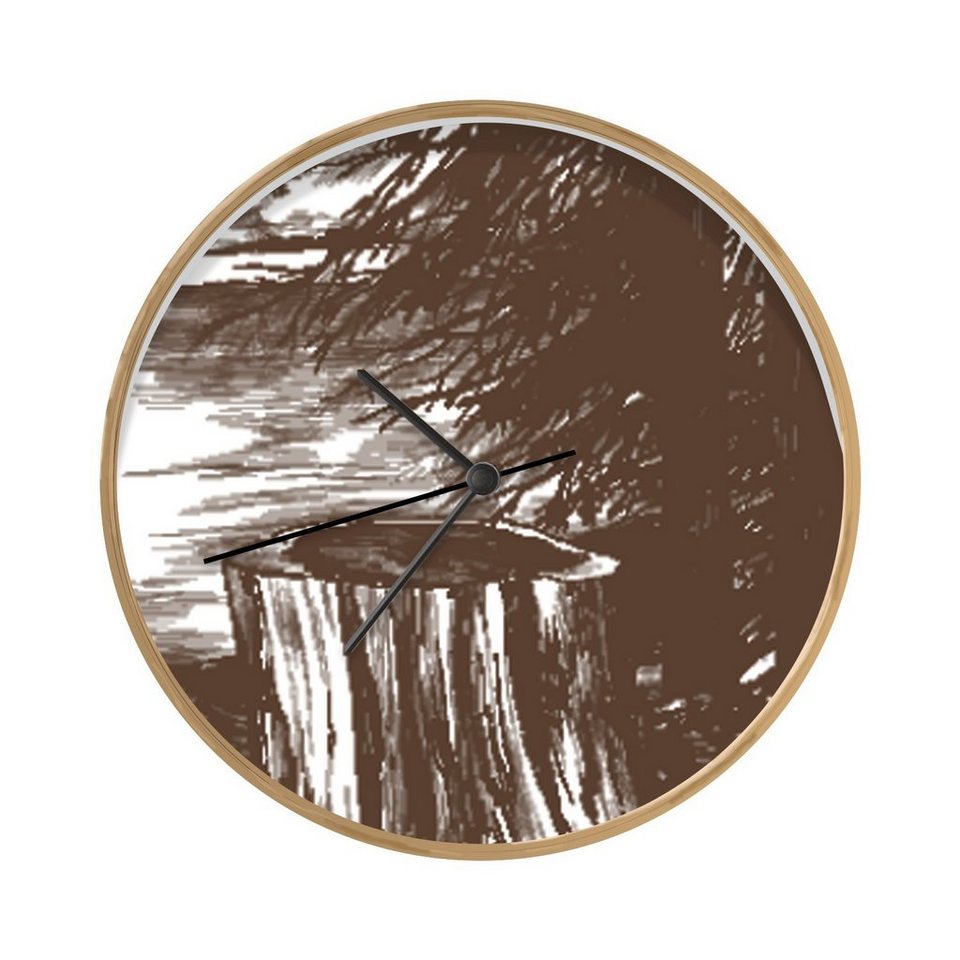Muchowow Wanduhr Baum Meer Illustration Uhrwerk Wohnzimmer