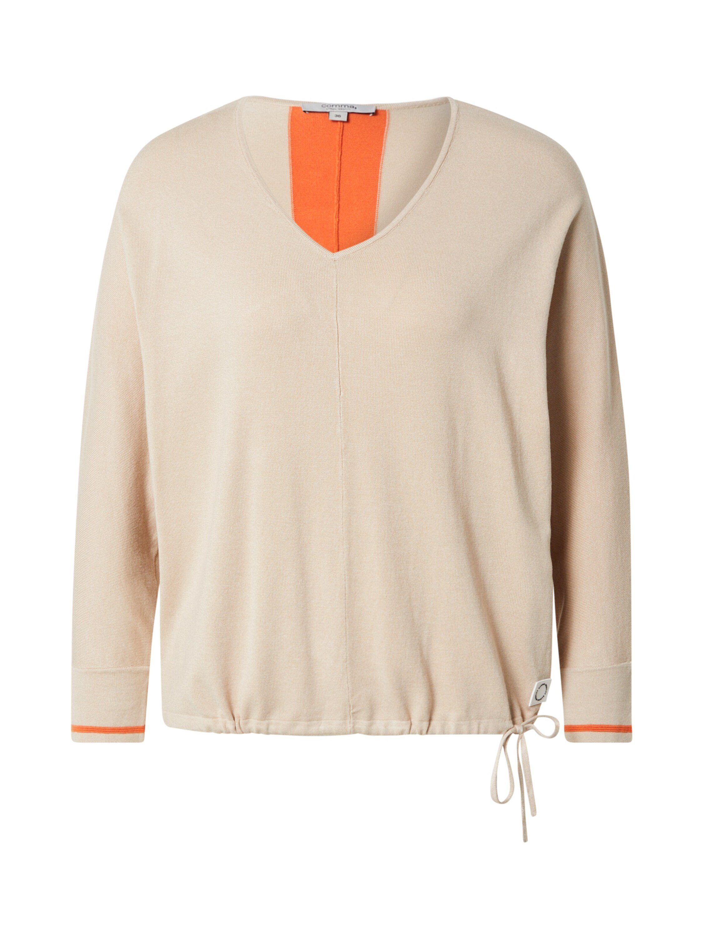 Comma Casual Identity V Ausschnitt Pullover 1 Tlg Drapiertgerafft
