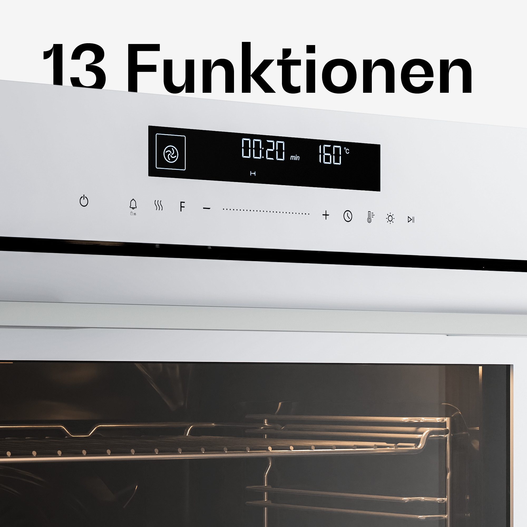 Klarstein Backofen 7ET13-CD White Velaire 60cm 74L Einbaubackofen Weiß ...