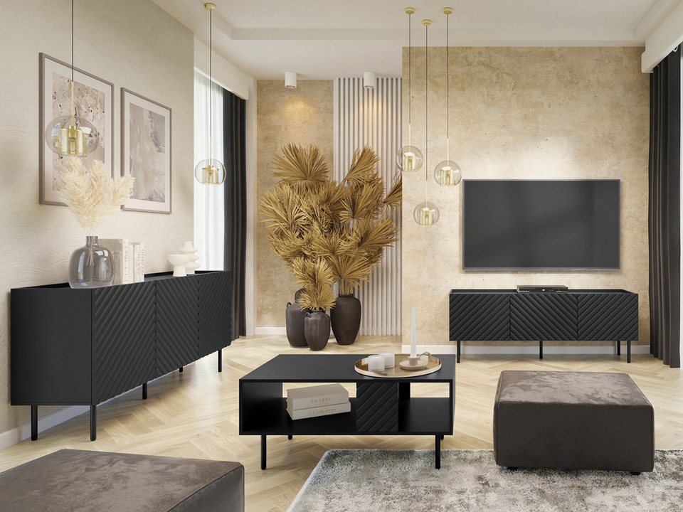 Mirjan24 Wohnzimmer Set Lucca I Kommode Tv Lowboard Couchtisch