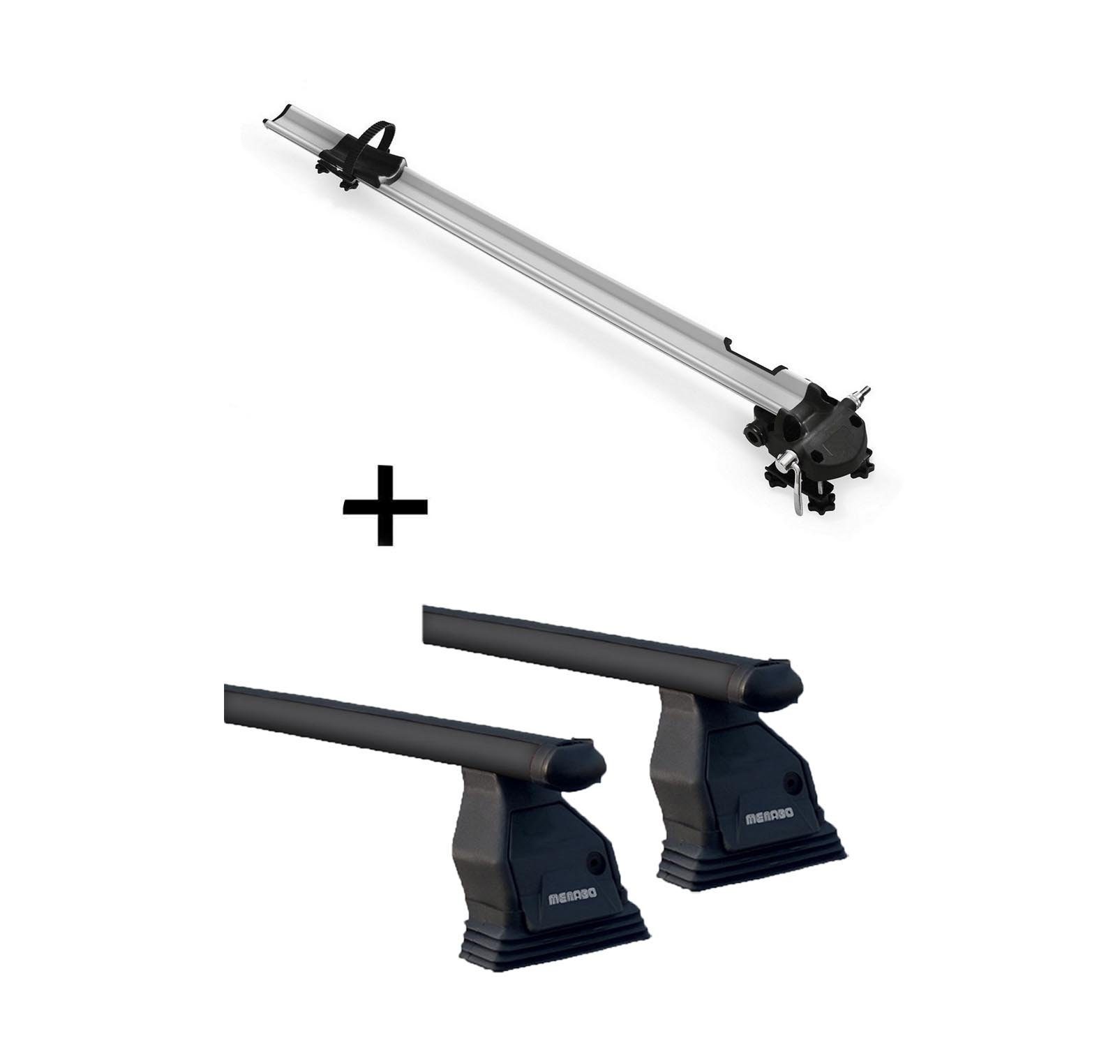 VDP Dachträger, Fahrradträger Bike Pro + Dachträger Menabo Tema Stahl kompatibel mit Fiat Stilo ...