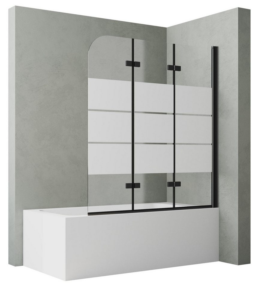 Hopibath Duschwand Für Badewanne 140x140cm Badewannenaufsatz Schwarz