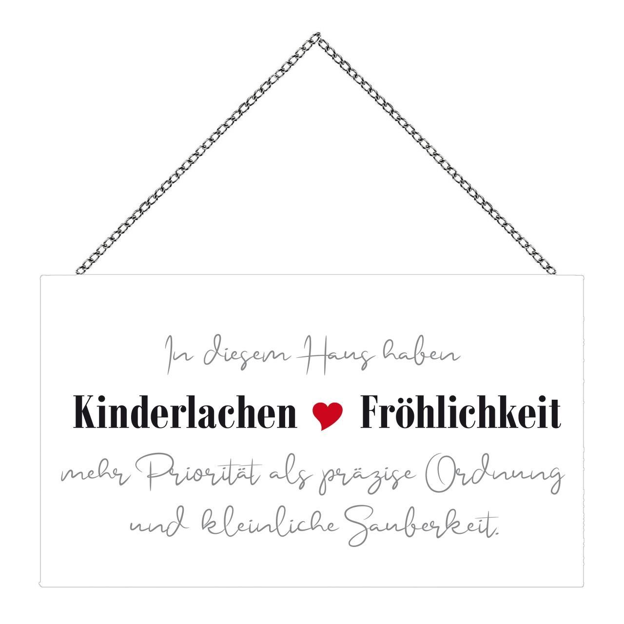 Trend Line Wandbild Schild mit Spruch Kinderlachen, 23 x 13 cm