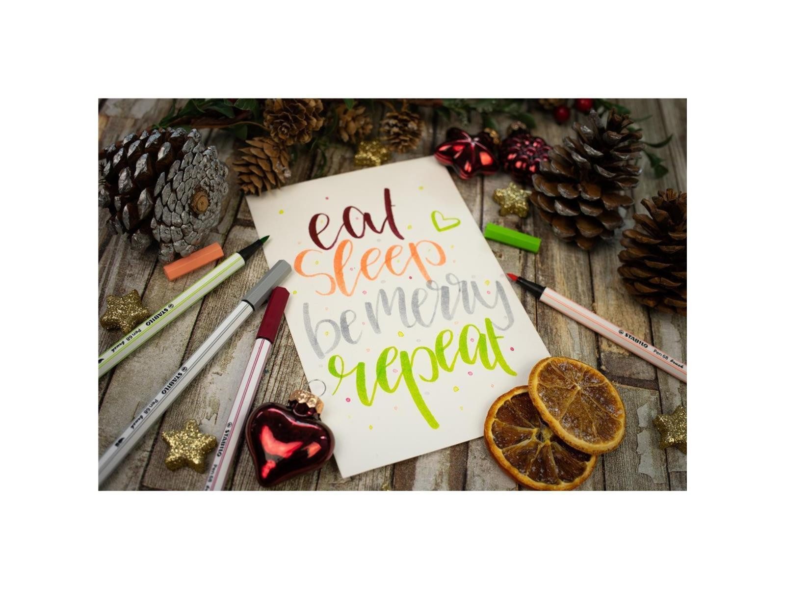 STABILO Pinselstift STABILO Pen 68 brush ARTY Premium-Filzstift - 18er ...