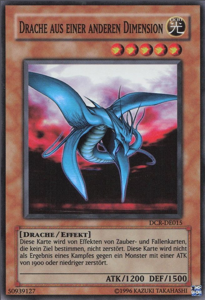 Recollectibles Sammelkarte Yugioh Drache Aus Einer Anderen Dimension V