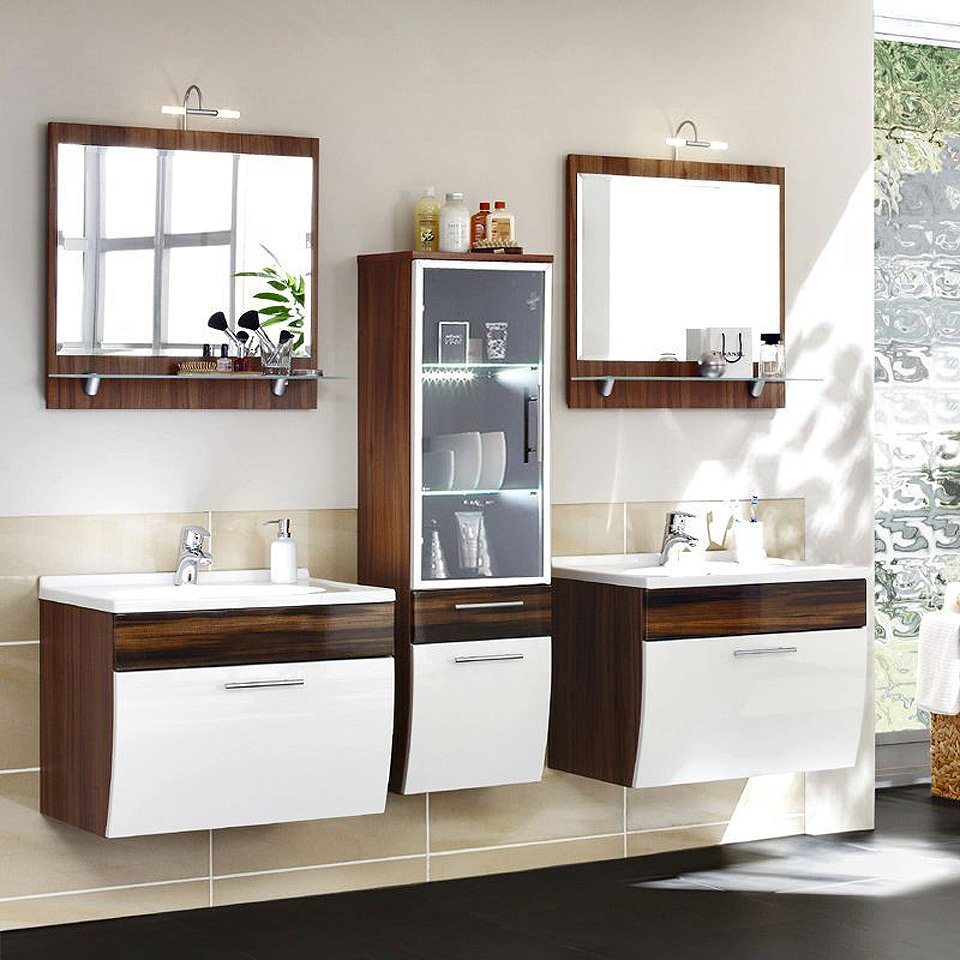 Lomadox Badmöbel Set Talona 02 Spar Set 5 St 5 Tlg Hochglanz