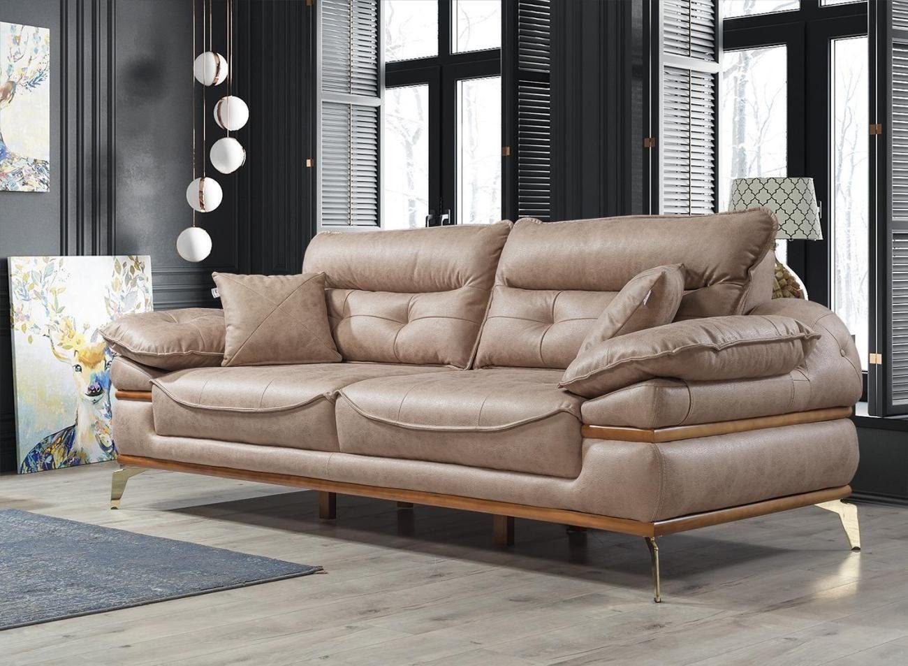 Jvmoebel 3 Sitzer Moderner Beiger Dreisitzer Luxus Wohnzimmer Möbel