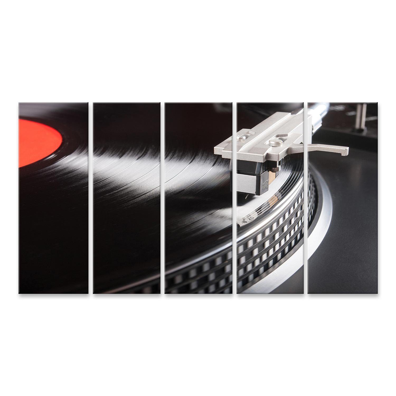 islandburner Leinwandbild Bild auf Leinwand Vintage-Schallplattenspieler mit Vinyl-Schallplatte