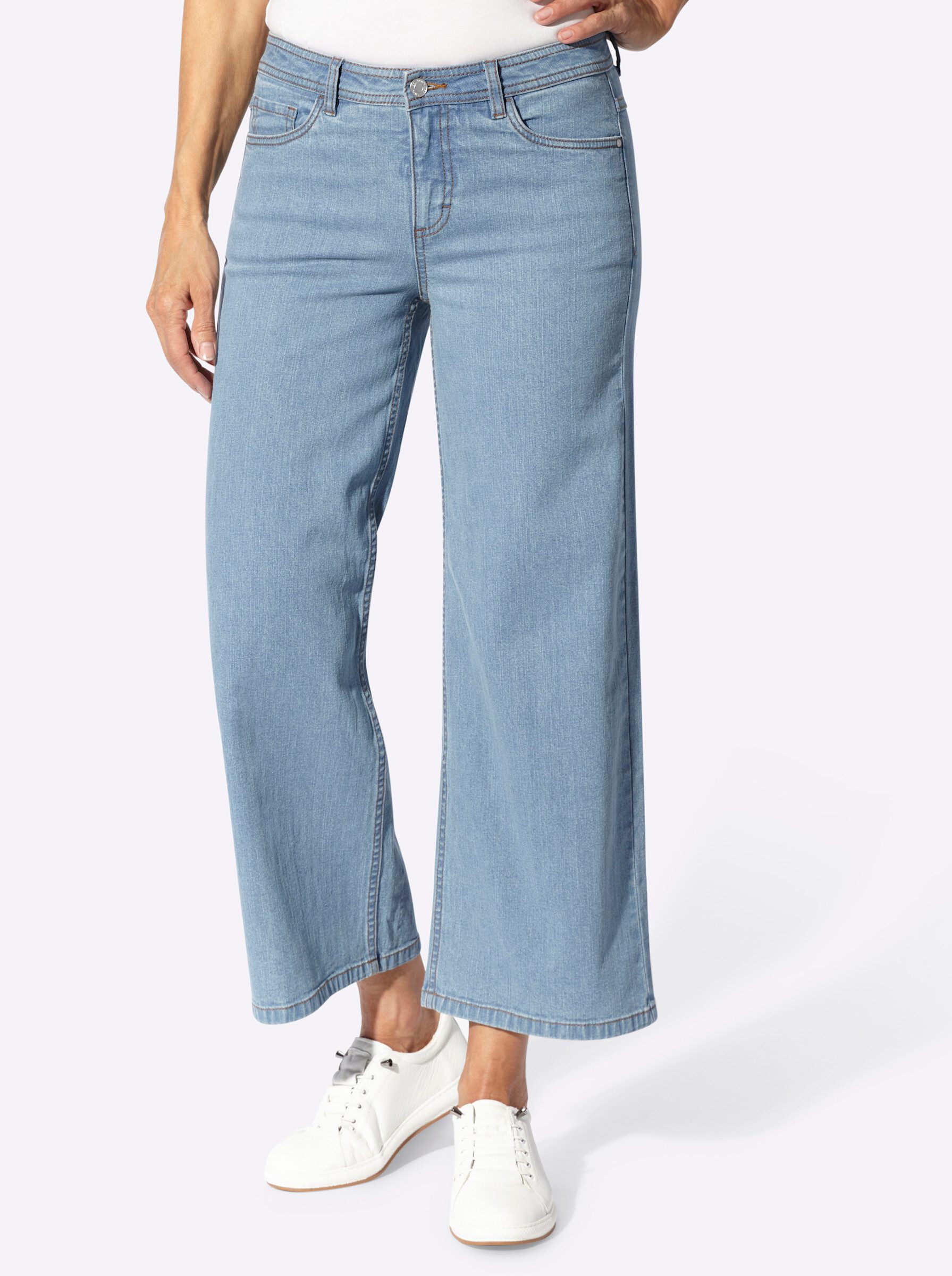 Witt Jeansshorts Jeans-Culotte leicht vertieft