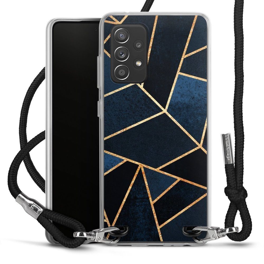Deindesign Handyhülle Navy Stone Gold Print Samsung Galaxy A52 5g