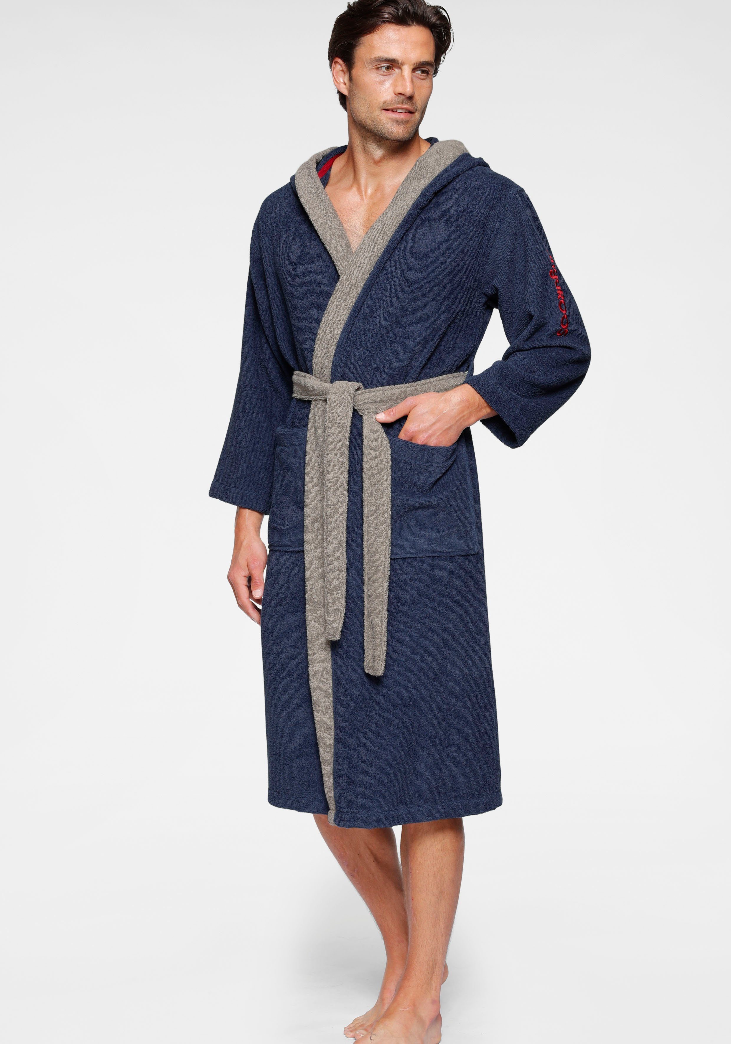 Kangaroos Unisex Bademantel Henry Langform Walkfrottee Kapuze
