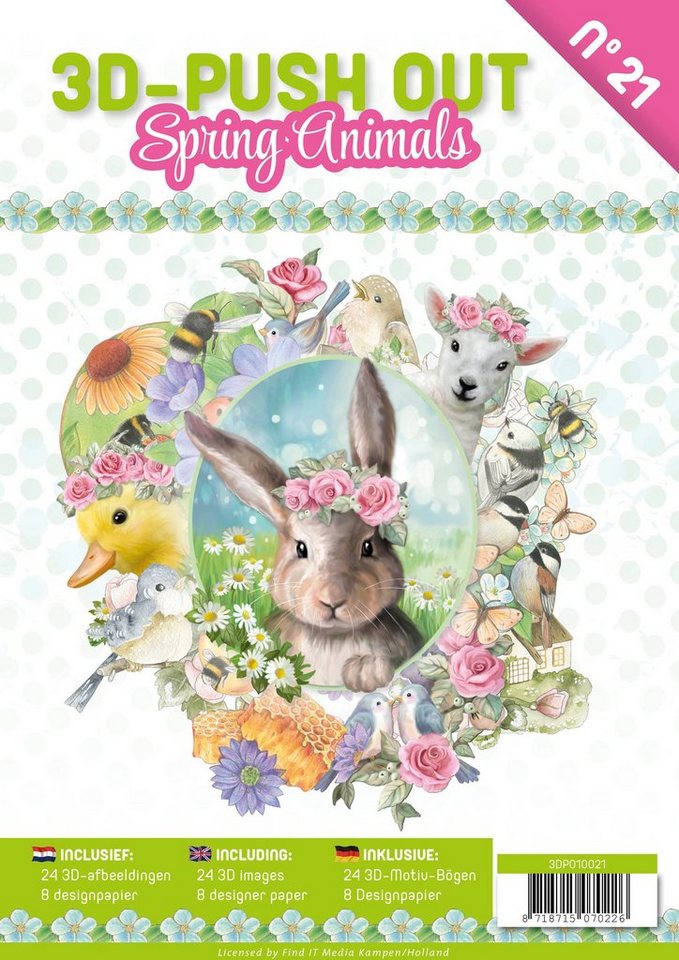 FINDit Motivpapier Spring Animals, 16 Blatt, DIN A4 Format FINDit Motivpapier Spring Animals, 16 Blatt, DIN A4 Format