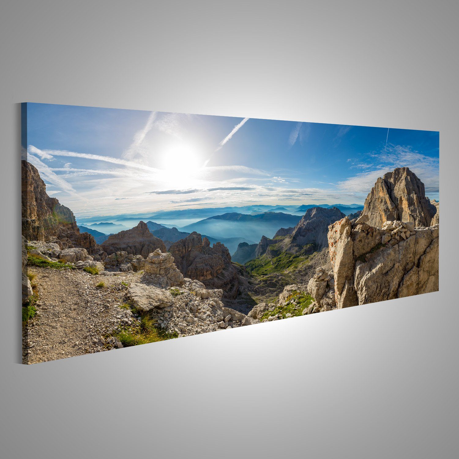 islandburner Leinwandbild Bild auf Leinwand Spektakuläres Bergpanorama Wandbild Leinwandbild Wa