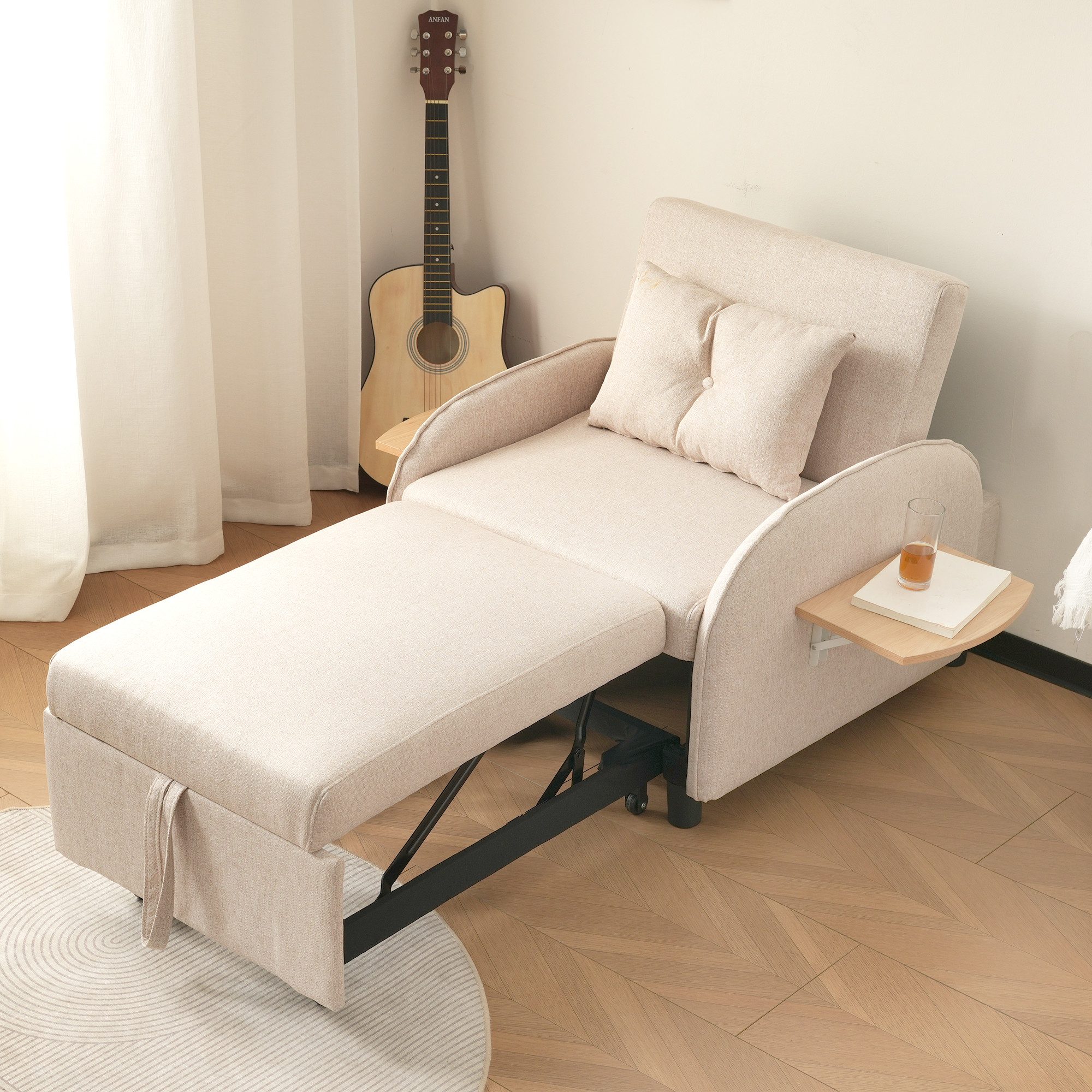 Merax Schlafsofa Mit 3 In 1 Bettfunktion Ausziehbares Einzelsofa Mit