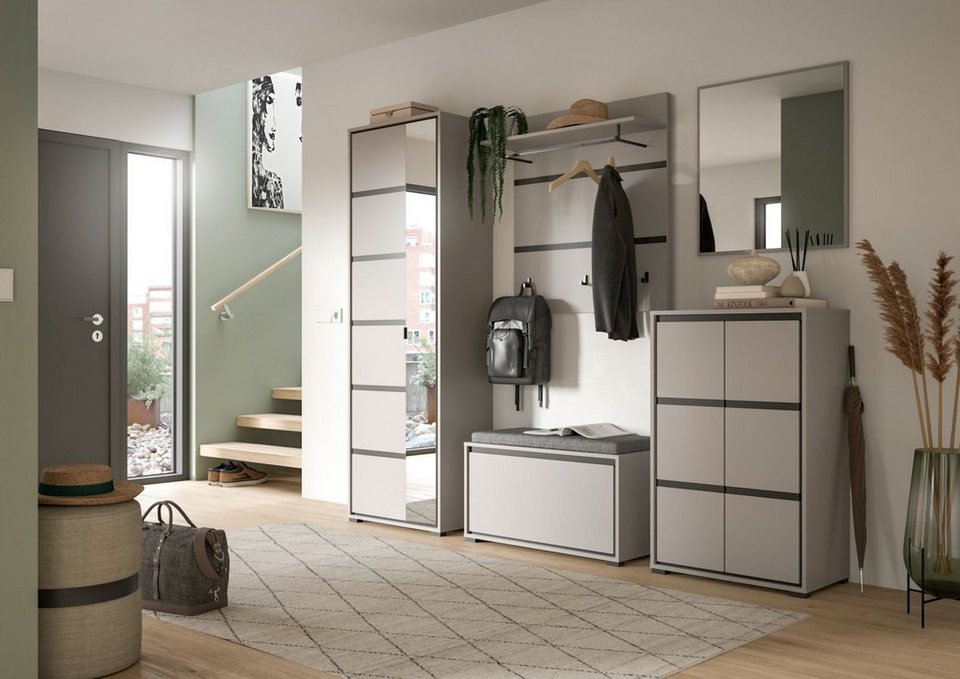 Xonoxhome Garderoben Set Garderobenmöbel Set Jaru 5 Teilig Dekor