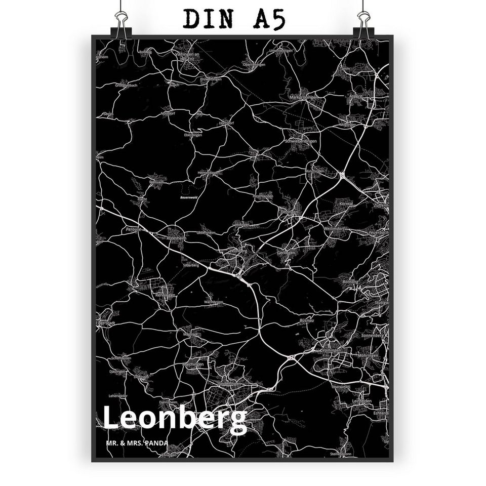 Mr And Mrs Panda Poster Leonberg Geschenk Stadt Dorf Karte