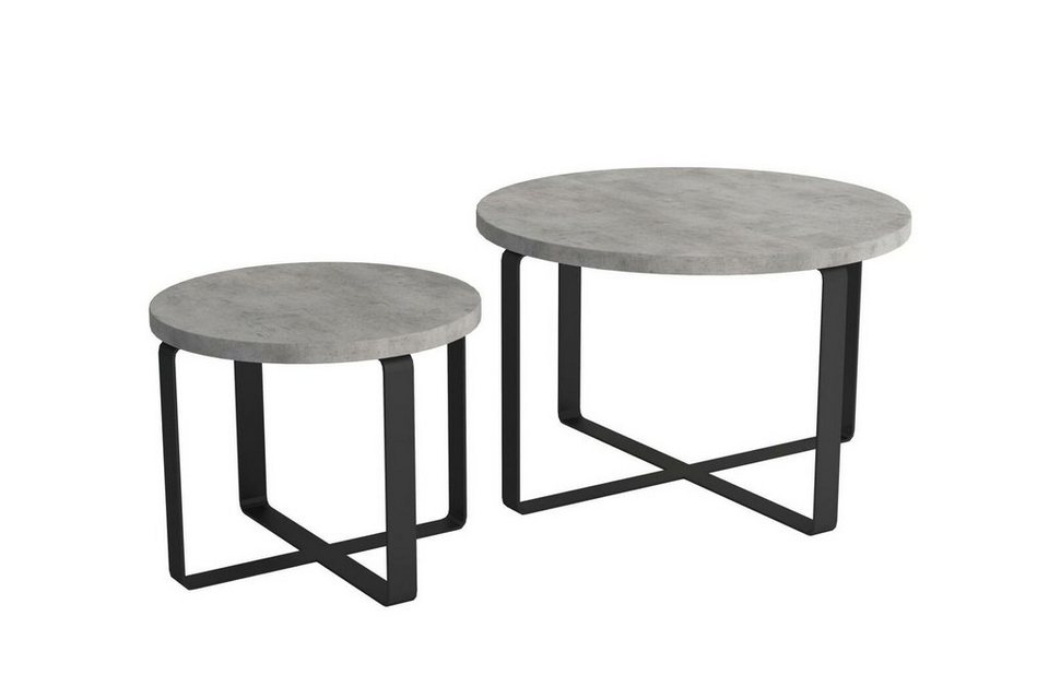 Jvmoebel Couchtisch Modern Luxus Couchtisch Doppel Rund 2x Couchtisch