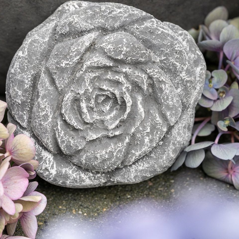 Antikas Gartenfigur Steinblüte Mittel Steinguss Grau H 6cm X T 5cm