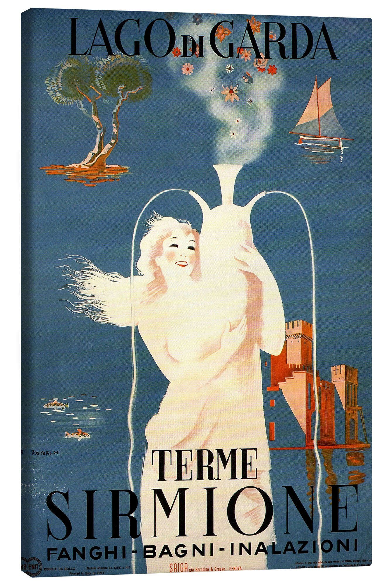 Posterlounge Leinwandbild Vintage Travel Collection Lago Di Garda