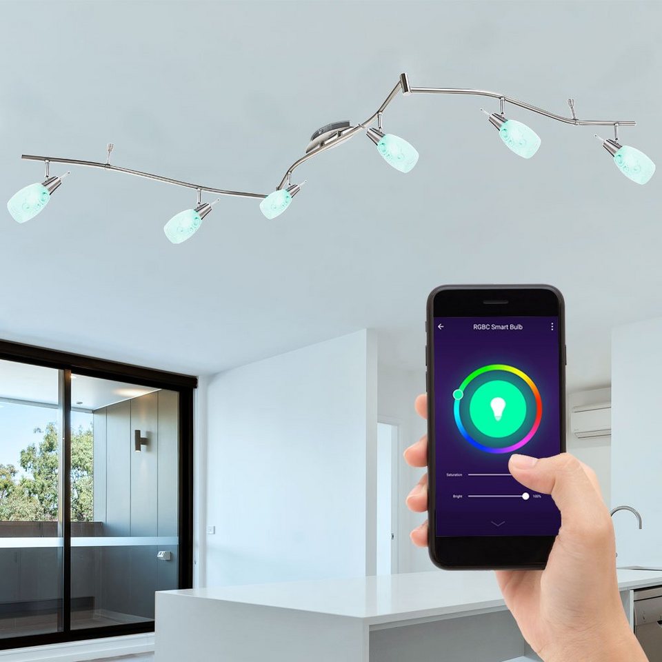 Etc Shop Smarte Led Leuchte Smart Decken Lampe Dimmbar Glas Spot
