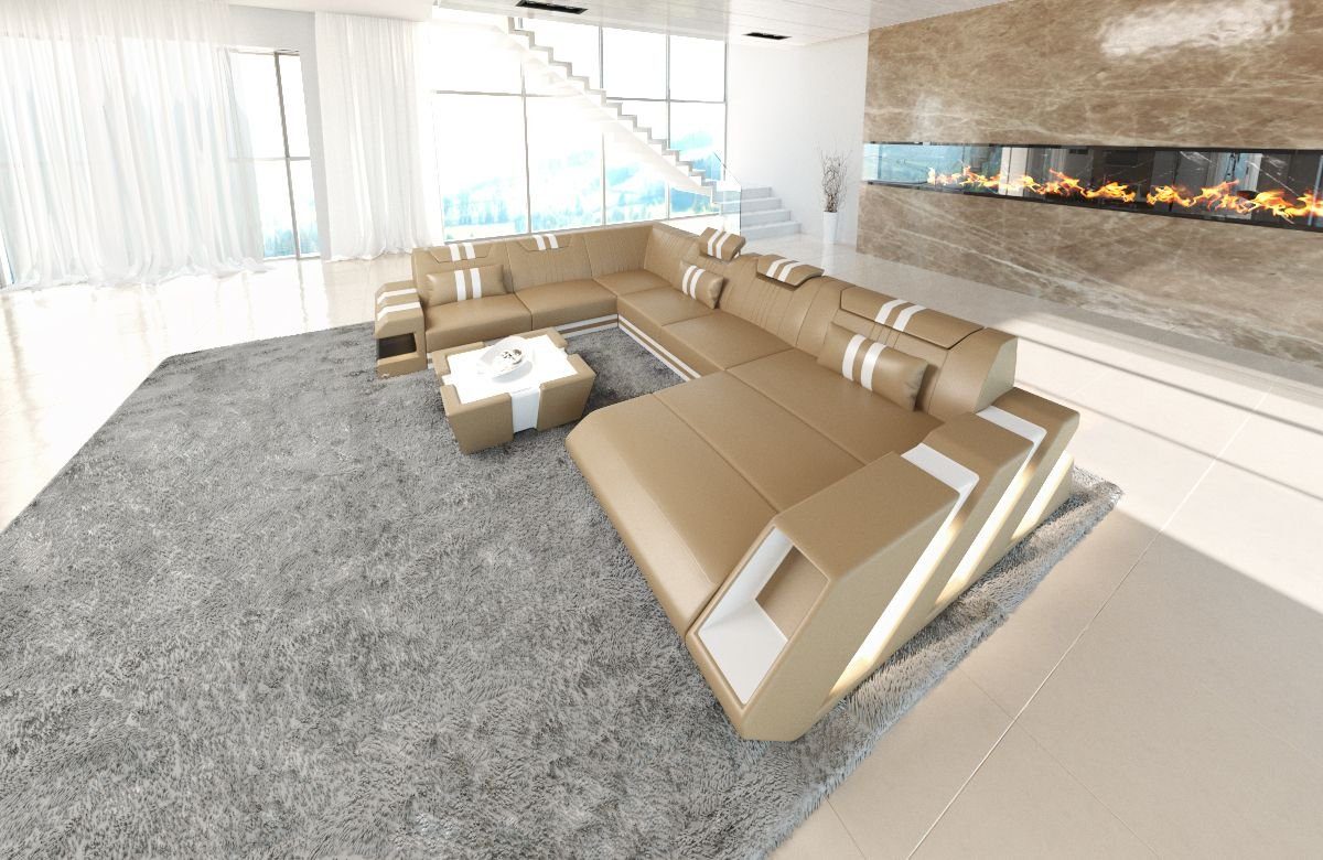 Sofa Dreams Wohnlandschaft Leder Ledercouch Sofa Apollonia XXL U Form ...