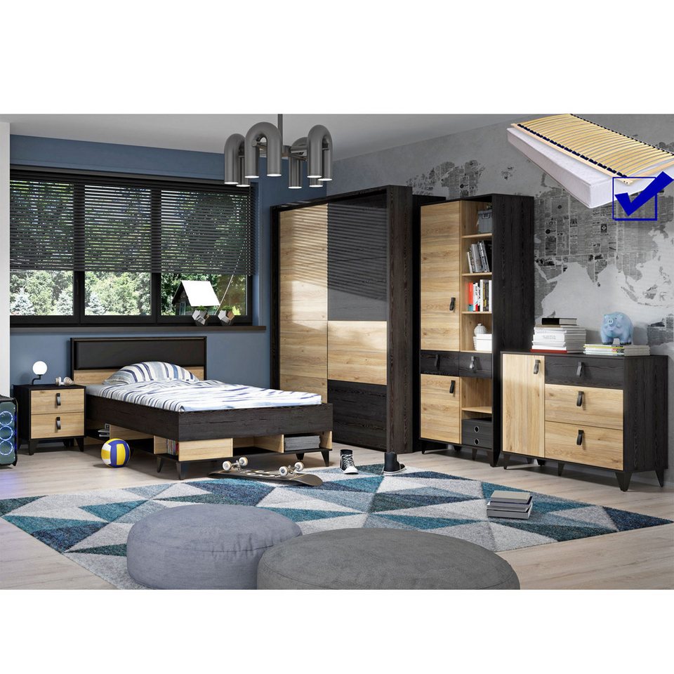 Expendio Jugendzimmer Set Lyrill 20 Spar Set 7 Tlg Mauvella Oak