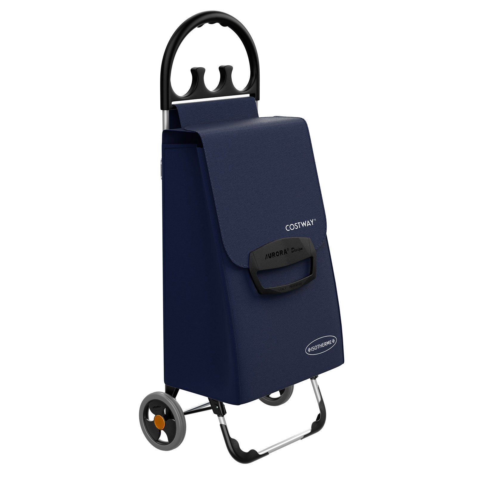 Costway Einkaufstrolley 70 L Mit Abnehmbarer Tasche And Griff Klappbar