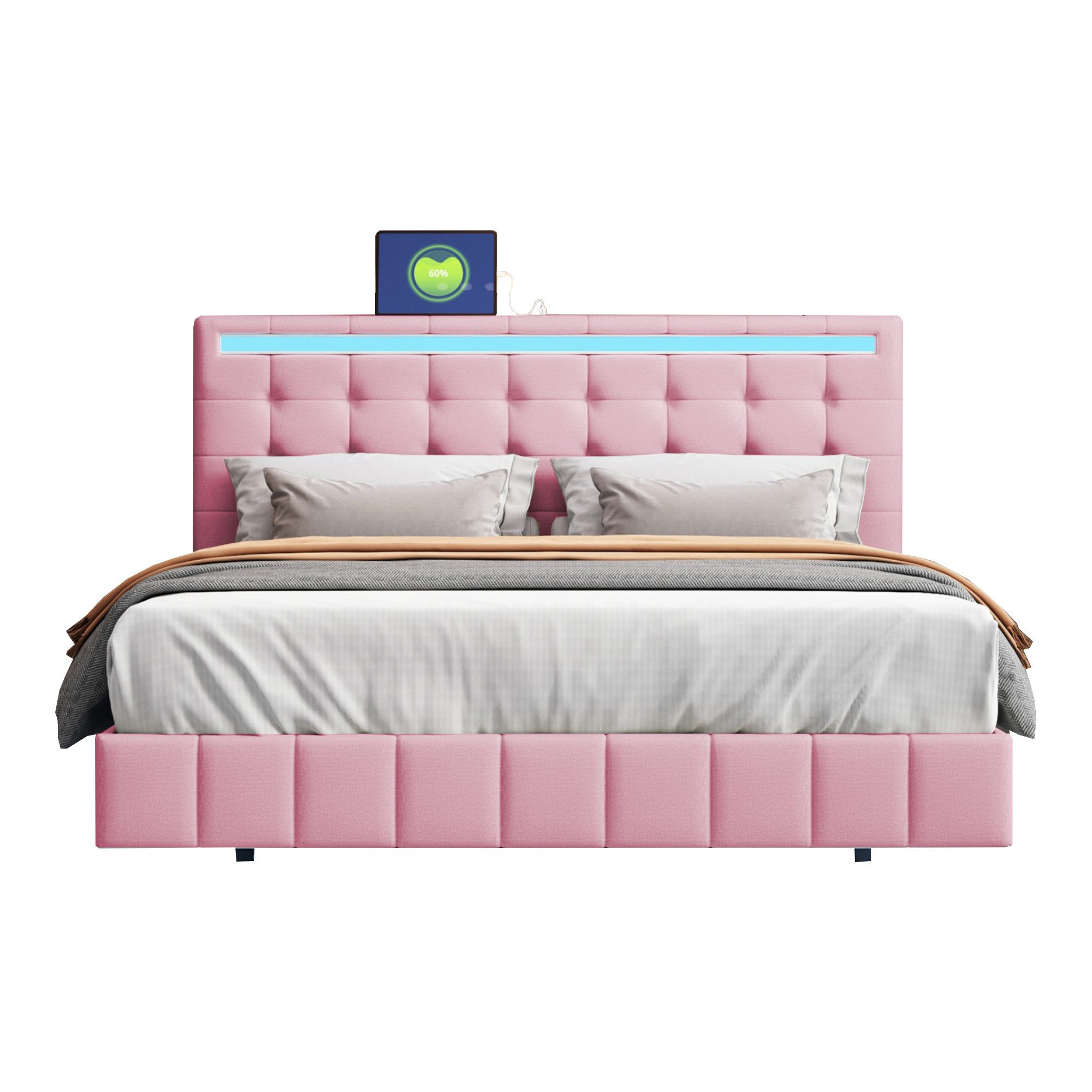 Modfu Polsterbett Doppelbett Gästebett Funktionsbett Hautfreundlichem
