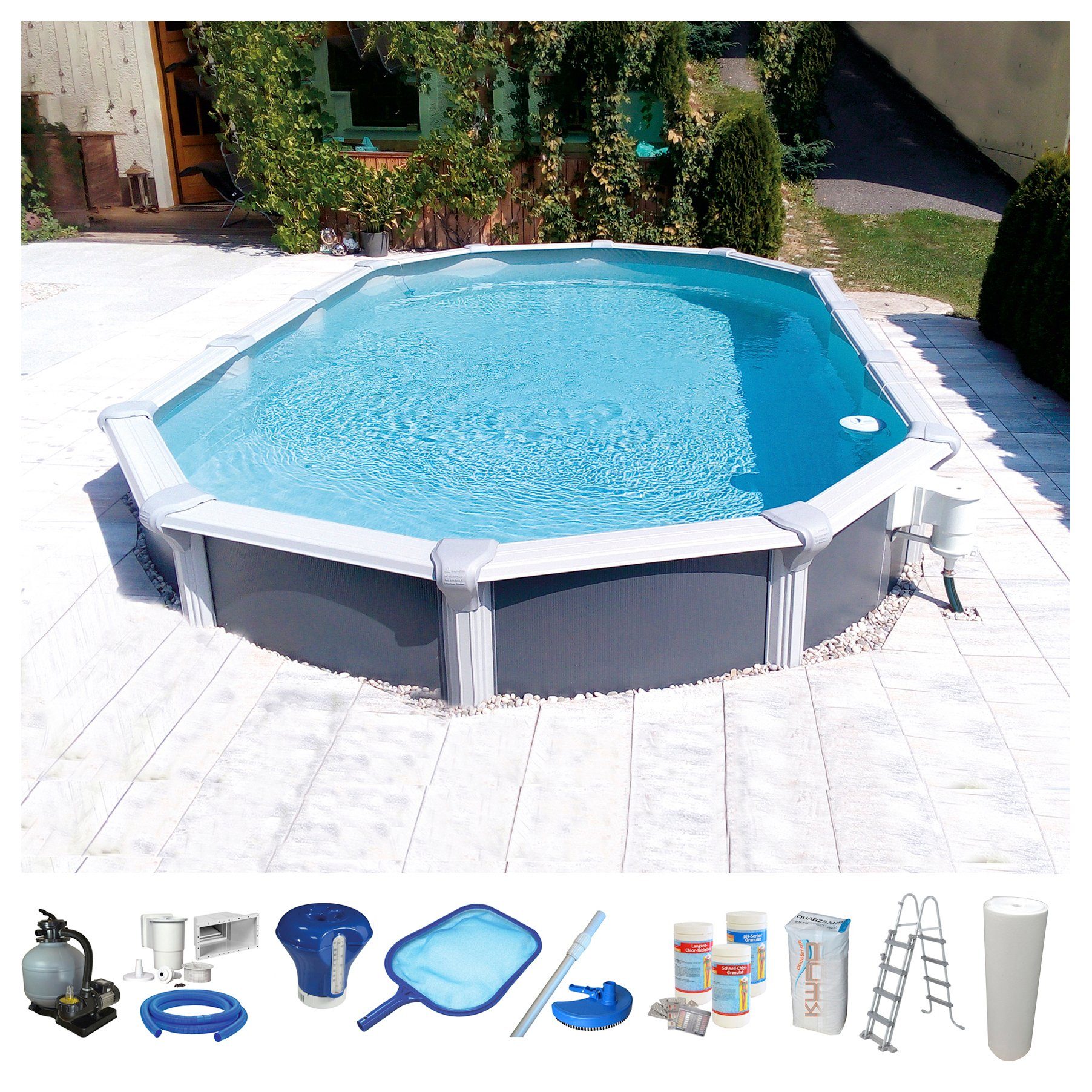 Graue runde Stahlwandpools online kaufen | OTTO