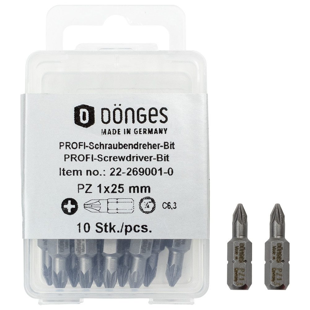 Dönges Bit-Set PZ-BIT für Kreuzschlitzschrauben, Form: Hexagonal, 1/4 ...