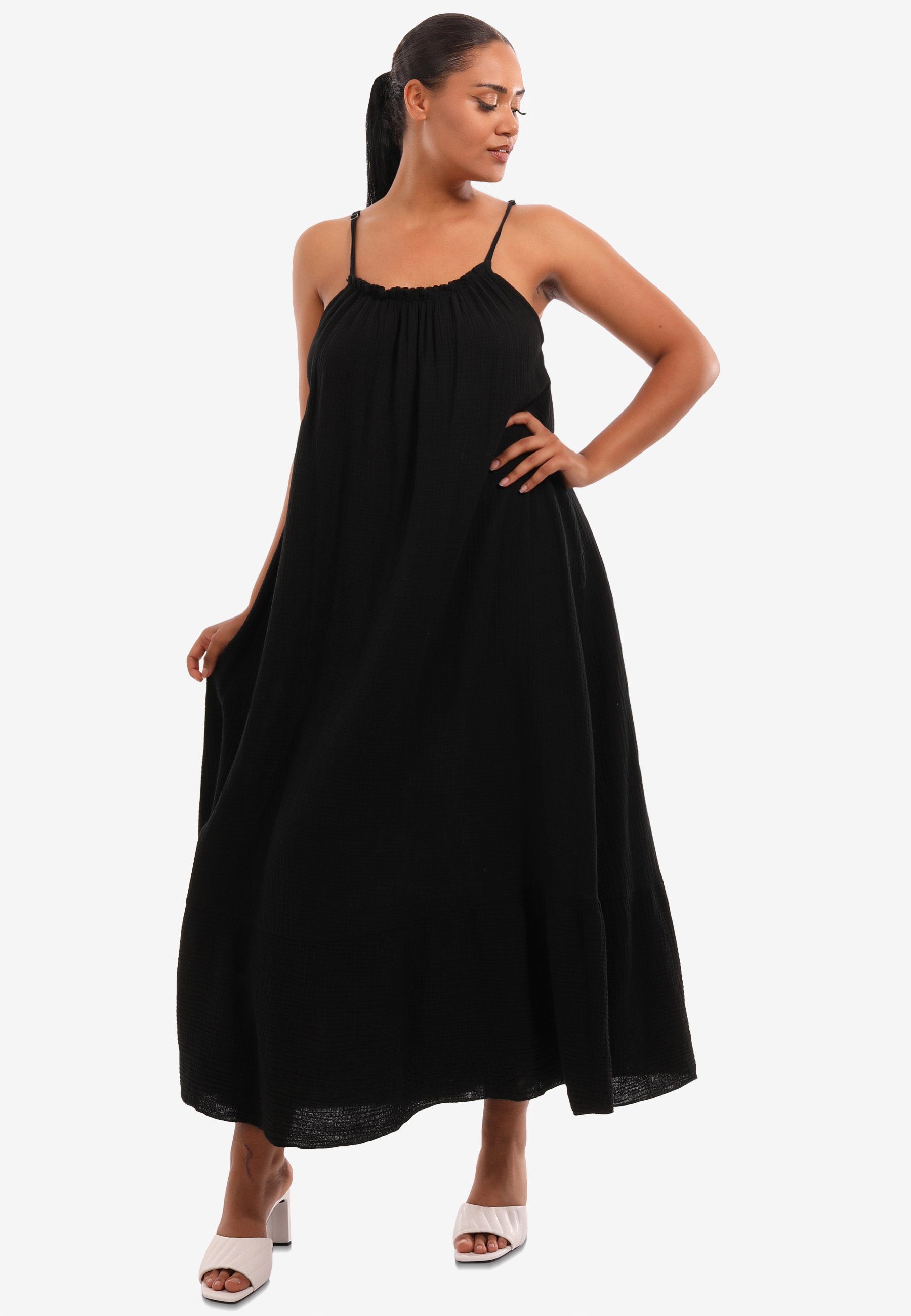 Yc Fashion And Style Maxikleid Schwingendes Maxikleid Aus Baumwolle In
