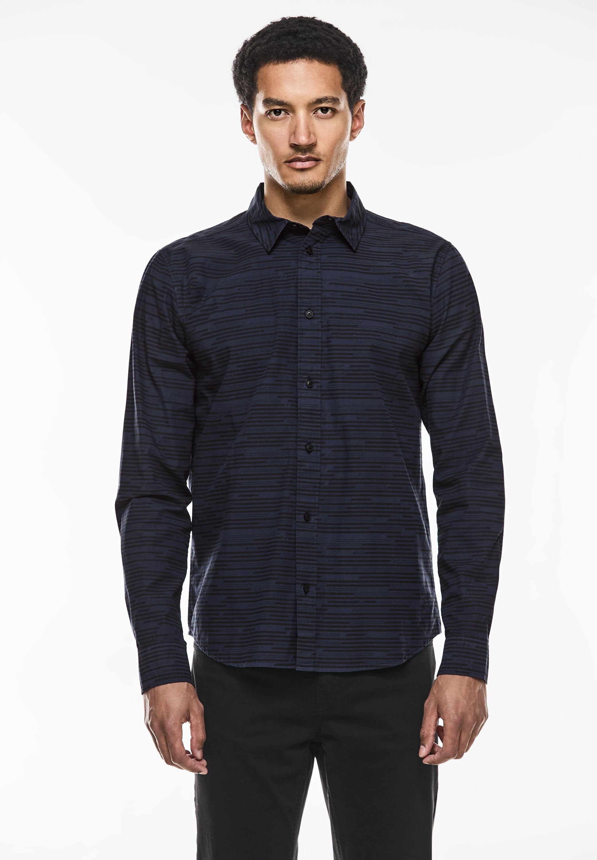 Street One Men Langarmhemd Mit Knopfleiste Garment Dye