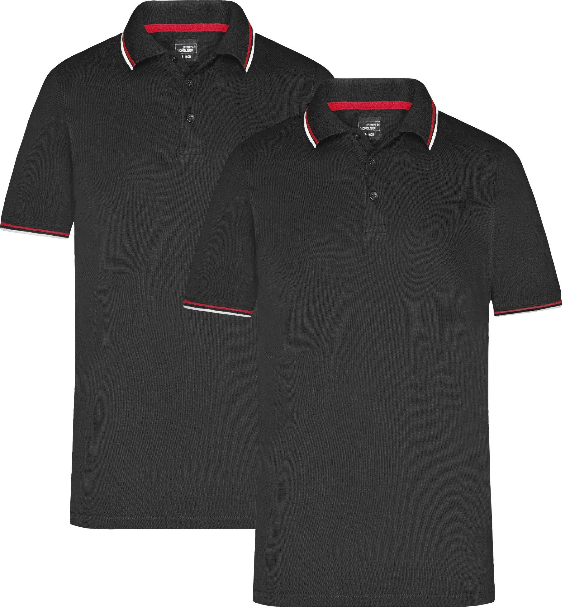 James And Nicholson Poloshirt Doppelpack Herren Polo Mit Kontraststreifen