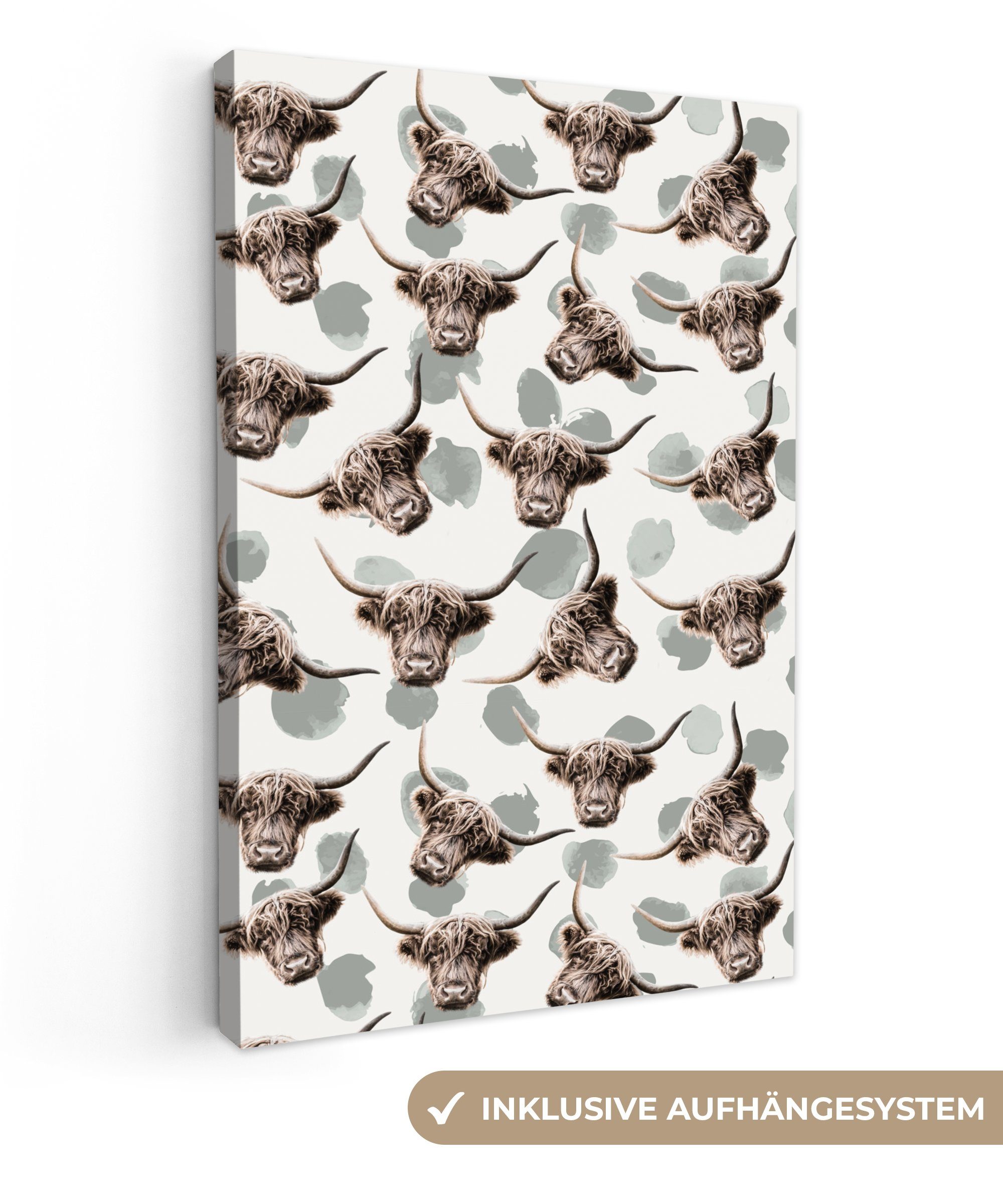 OneMillionCanvasses® Leinwandbild Schottische Highlander - Tiere - Kühe, (1 St), Leinwandbild ...