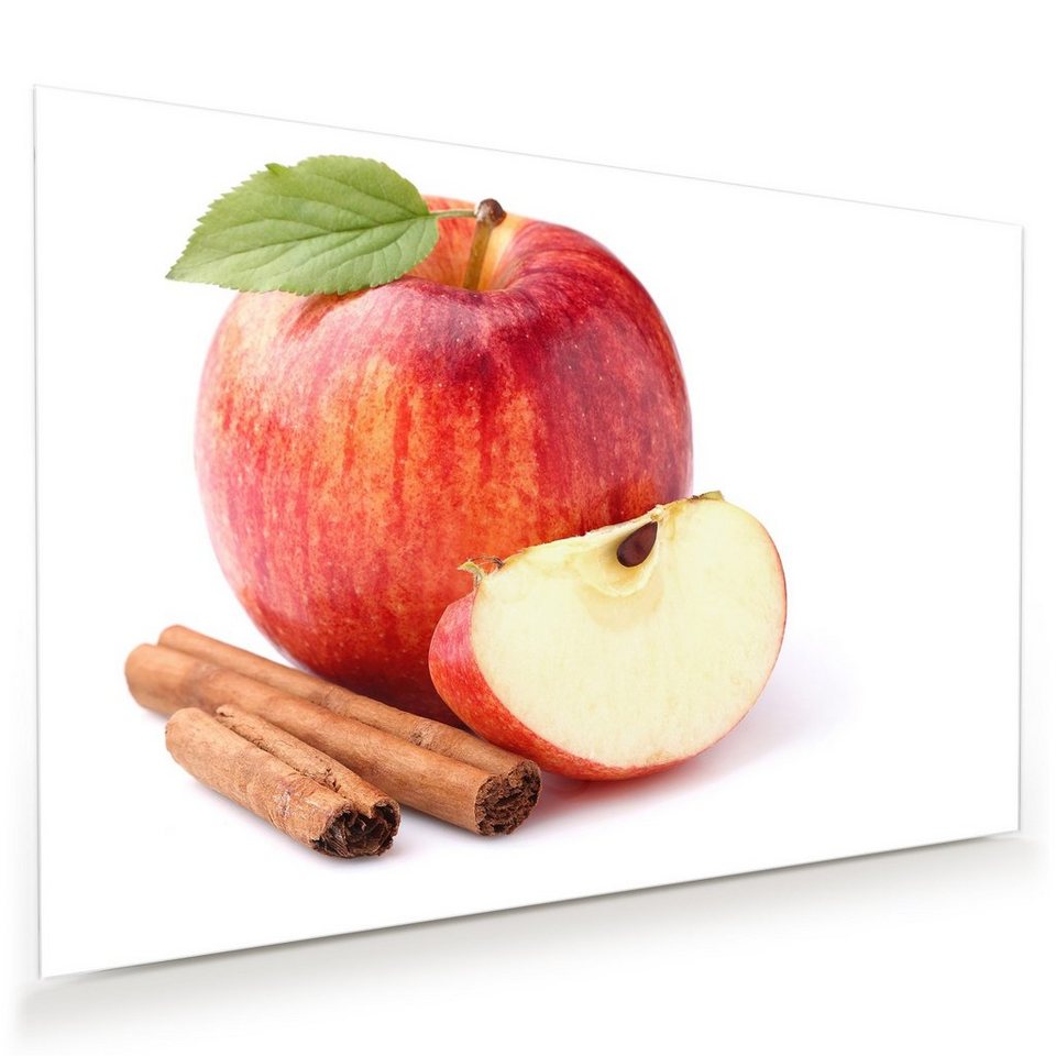 Primedeco Glasbild Wandbild Apfel Und Zimt Mit Aufhängung Früchte 21
