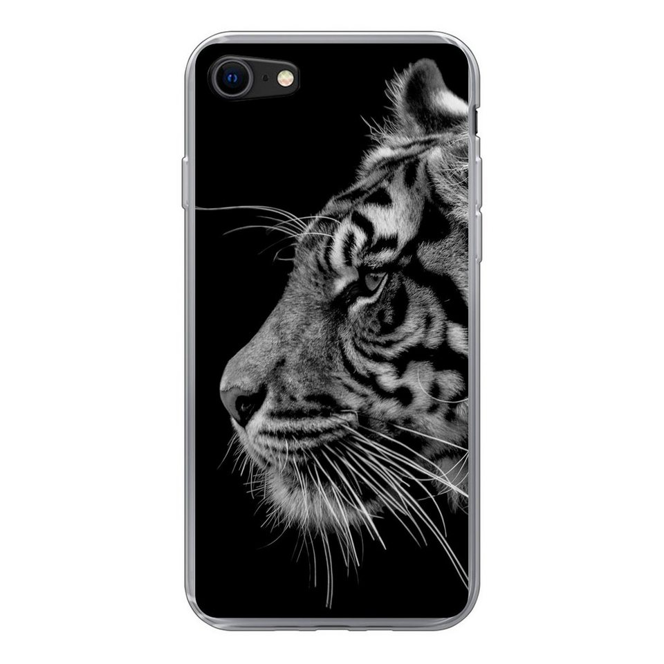 Muchowow Handyhülle Tiger Auf Schwarzem Hintergrund In Schwarz Und