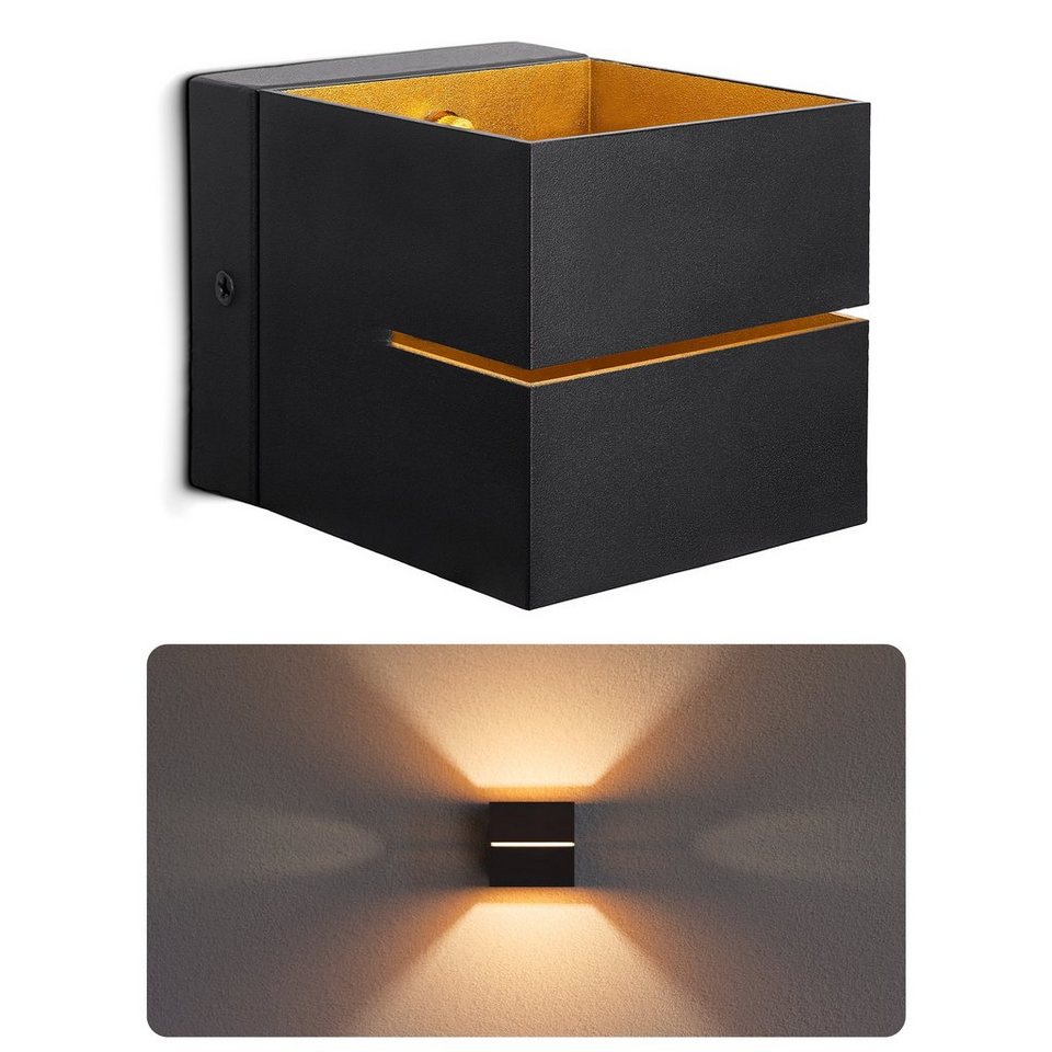 Ssc Luxon Led Wandleuchte Wandleuchte Koura Schwarz Gold Up Down Inkl