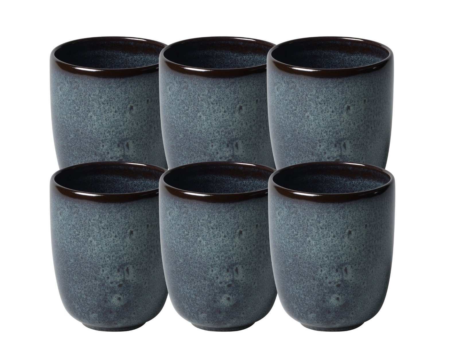 like. by Villeroy & Boch Becher Lave Becher ohne Henkel 400 ml 6er Set, Steingut, Lave gris ...