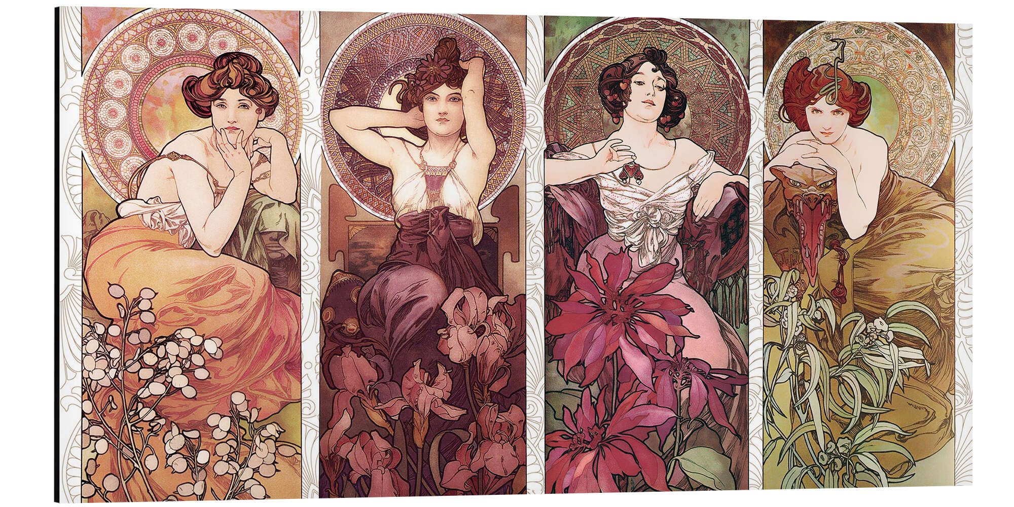 Posterlounge Alu Dibond Druck Alfons Mucha Die Edelsteine 1900
