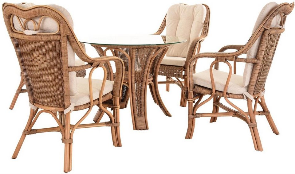 Krines Home Sitzgruppe Rattangruppe Wintergartenset Wintergarten Natur
